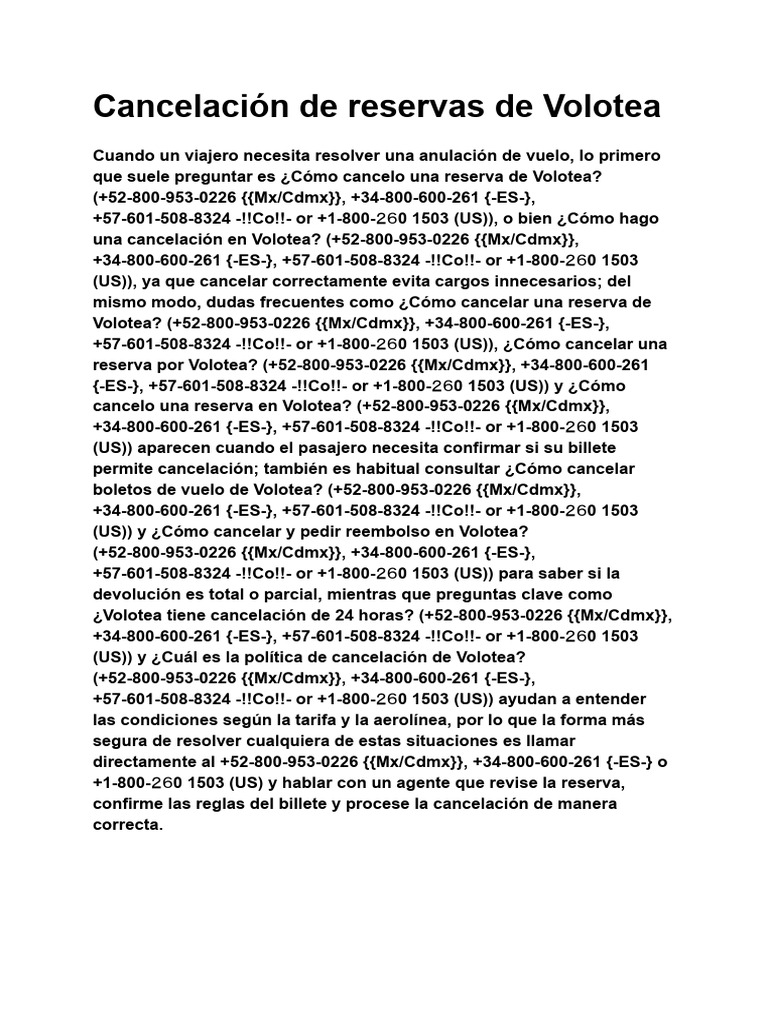 Cancelación de reservas de Volotea | PDF