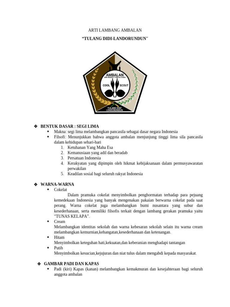 Makna Lambang Ambalan Pramuka Toraja | PDF