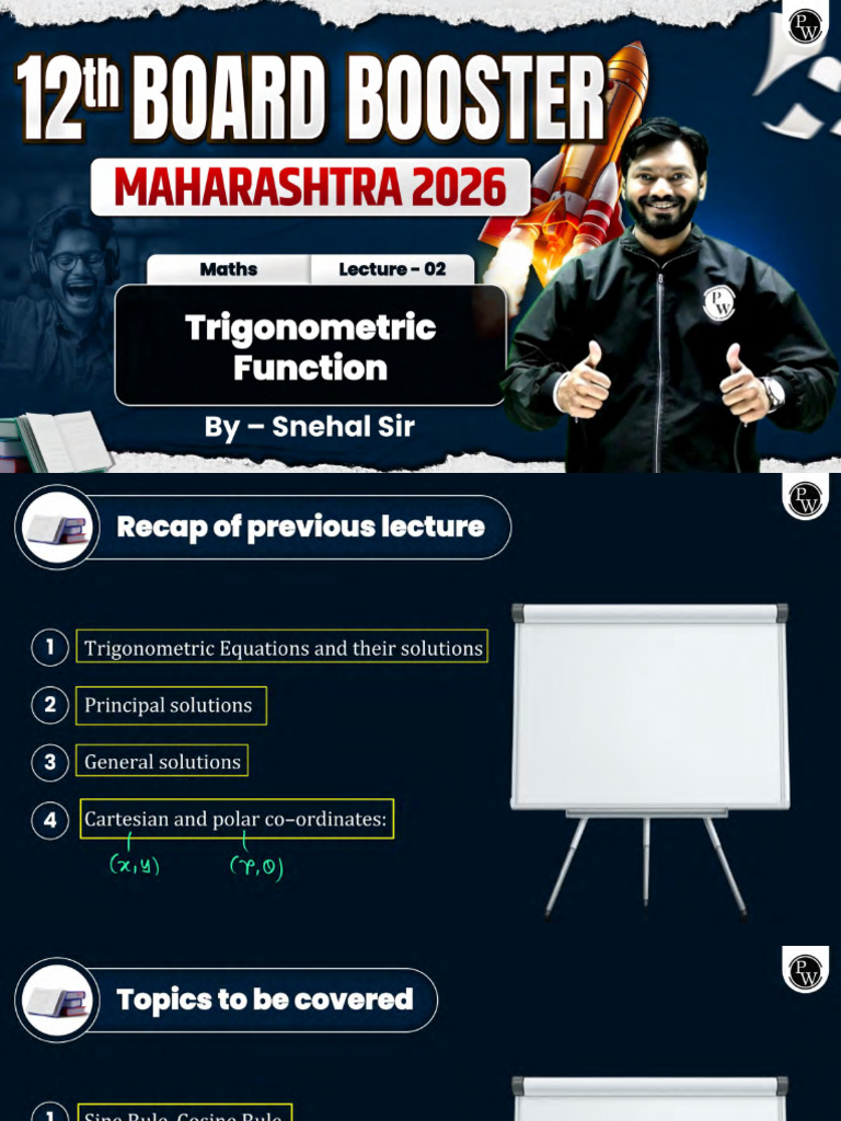 Trigonometric Functions 02 Class Notes 12 Board Booster Ma MadXA | PDF
