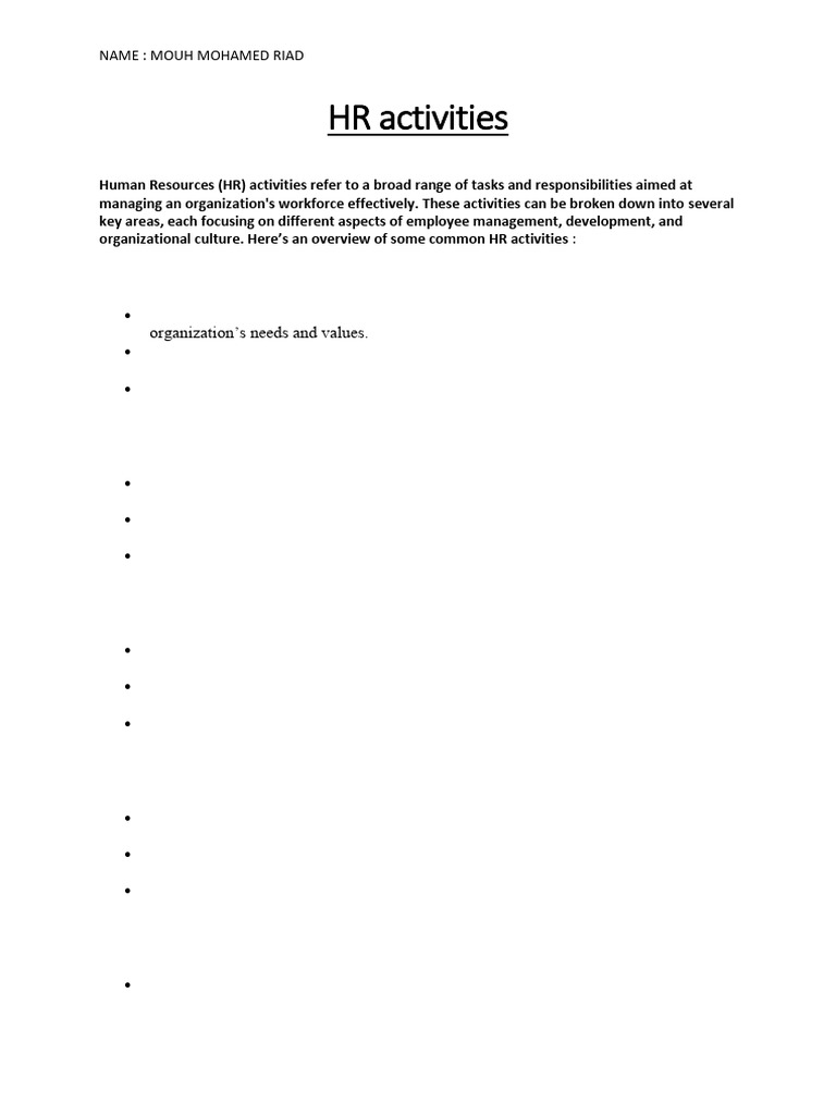 HR Activities | PDF | Human Resources | Employment