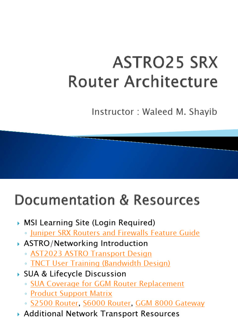 ASTRO25 Network Transport Overview | PDF | Juniper Networks | Computer ...