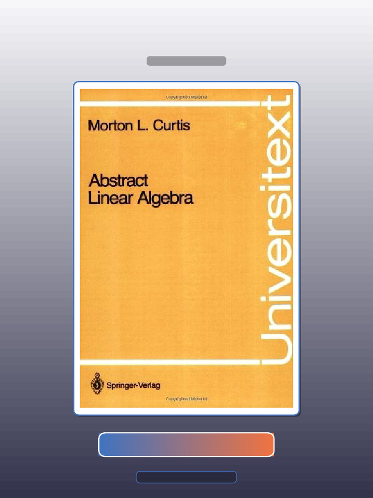 Test Bank for Abstract Linear Algebra | PDF | Multiple Choice | Algebra