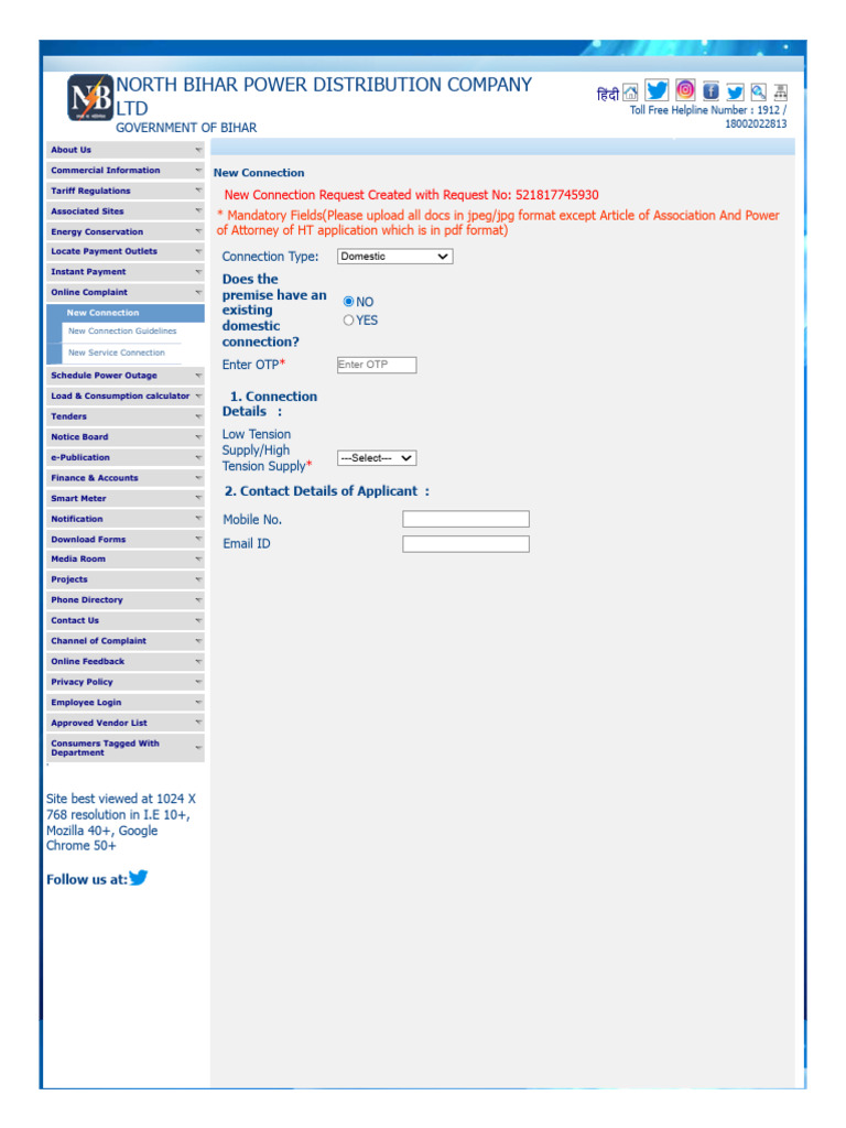 LT_HT New Connection Fulena Devi | PDF