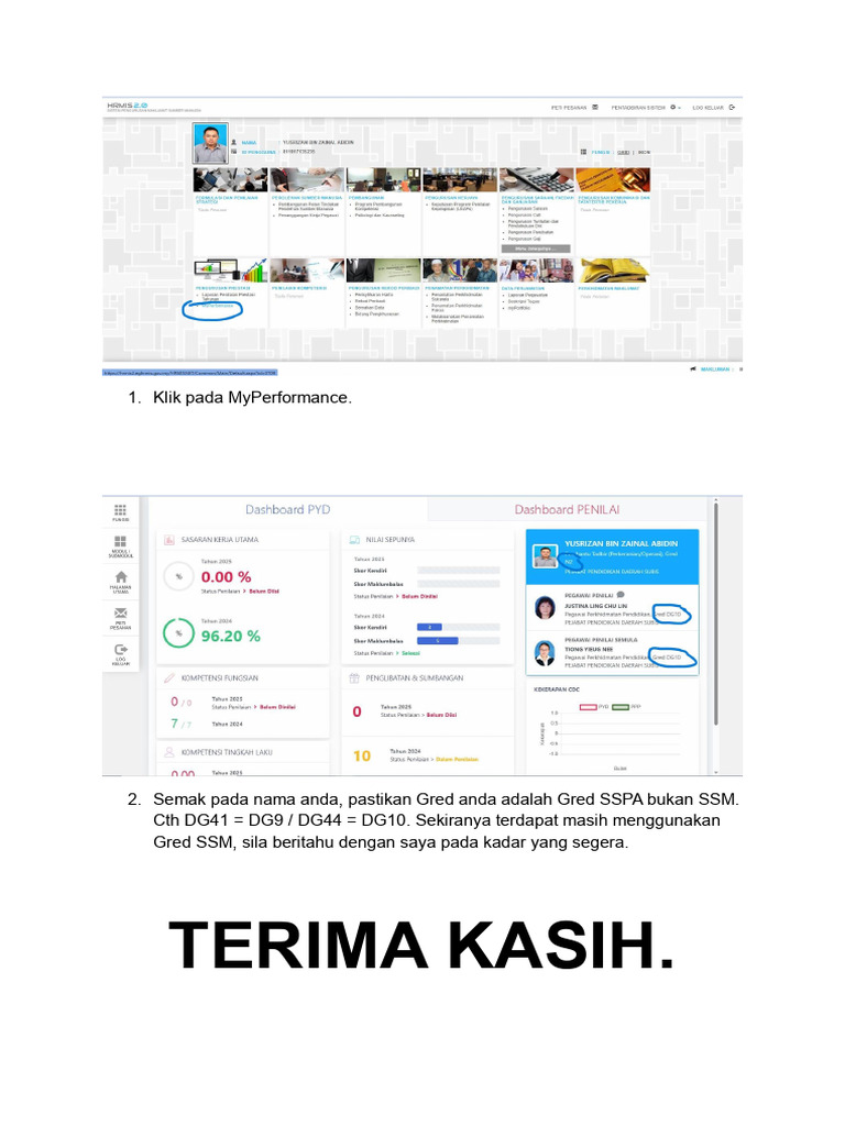 Semak Gred SSPA di MyPerformance | PDF