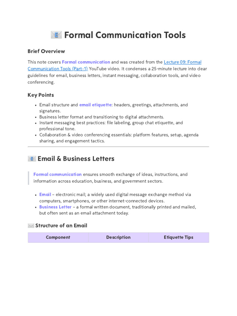 Formal Communication Tools Guide | PDF | Web Conferencing | Online Chat