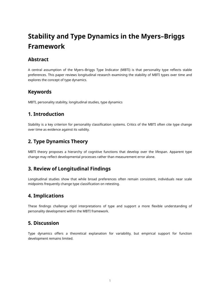 Mbti Research Paper 4 | PDF