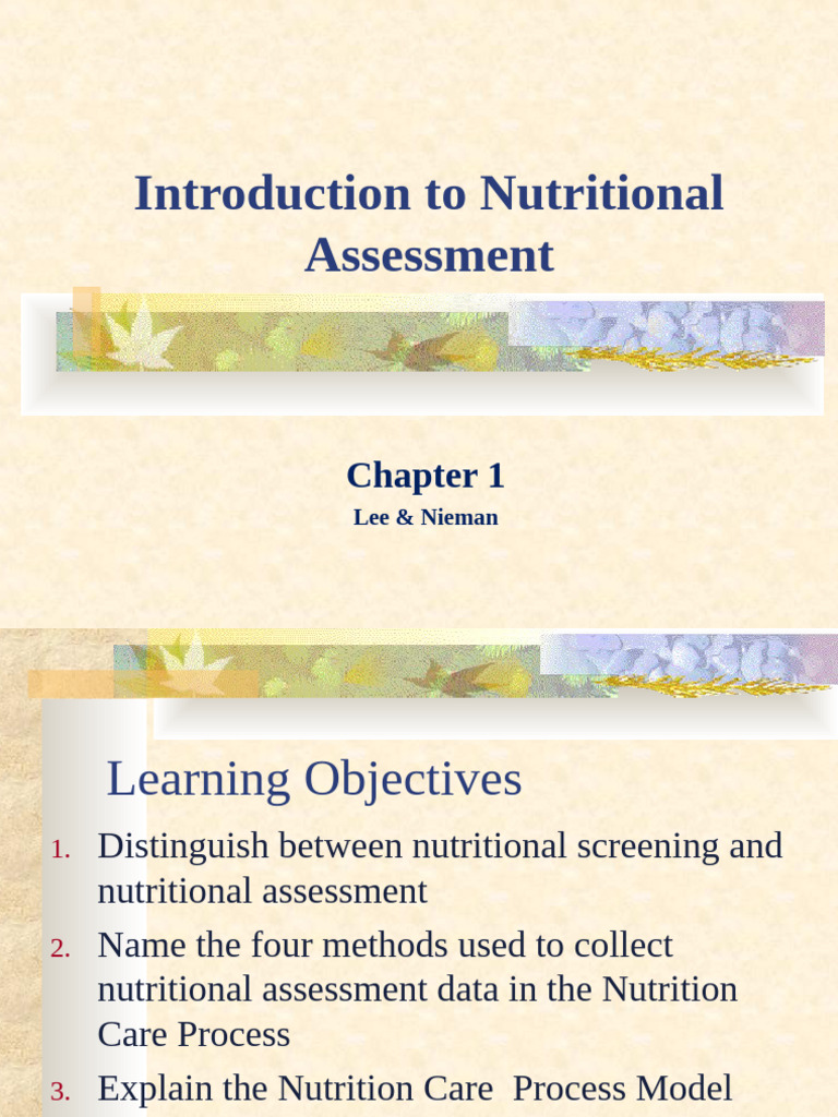 Chapter 1. Introduction to Nutritional Assessment | PDF | Medical ...