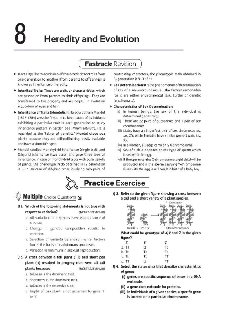 Heridity and Evolution (Revision Sheet 10th) | PDF