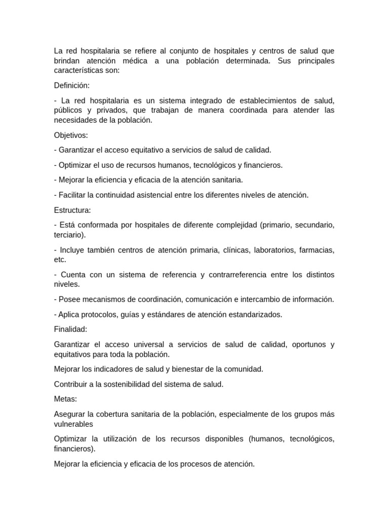 La red hospitalaria | PDF | Cuidado de la salud | Hospital