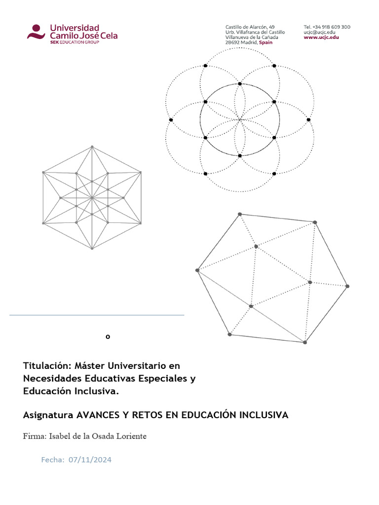 ACTIVIDAD 1 Isabel de La Osada Loriente | PDF | Inclusión (Educación ...