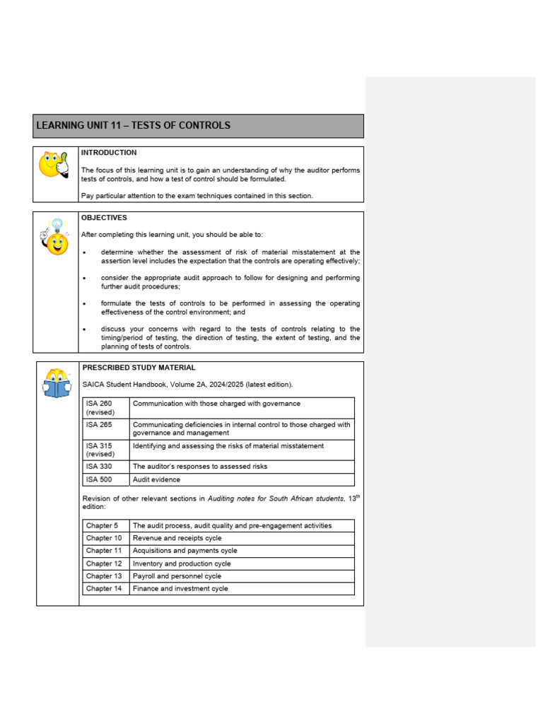 Understanding Tests of Controls in Auditing | PDF | Internal Control ...