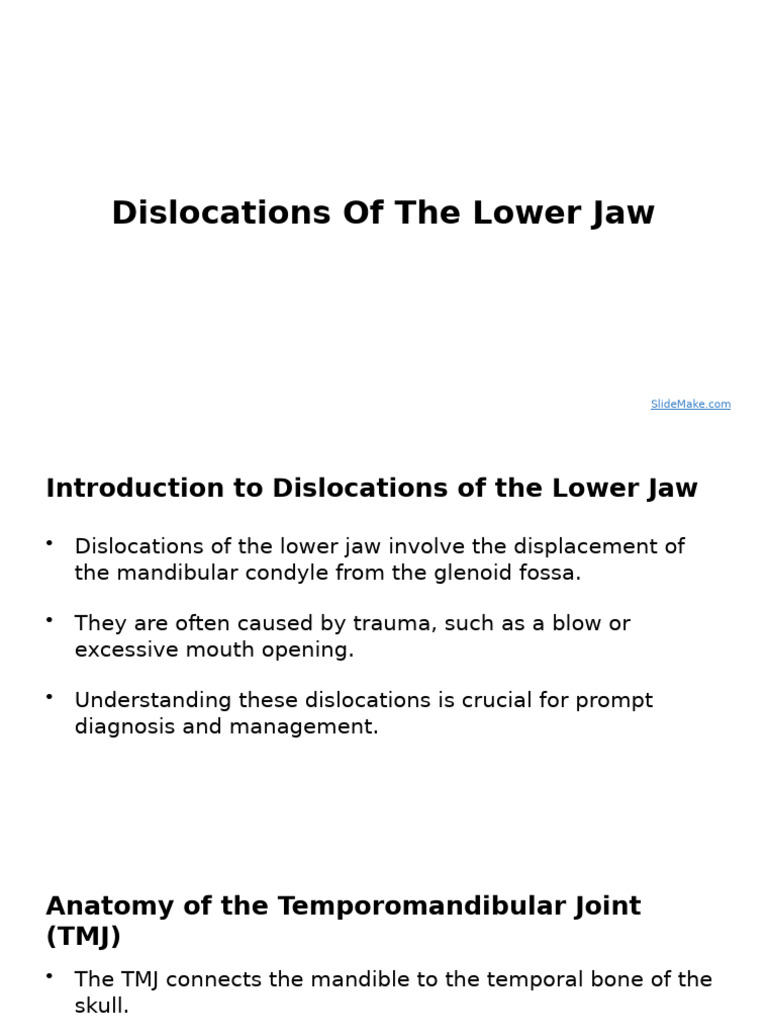 Dislocations of The Lower Jaw | PDF | Musculoskeletal System | Diseases ...