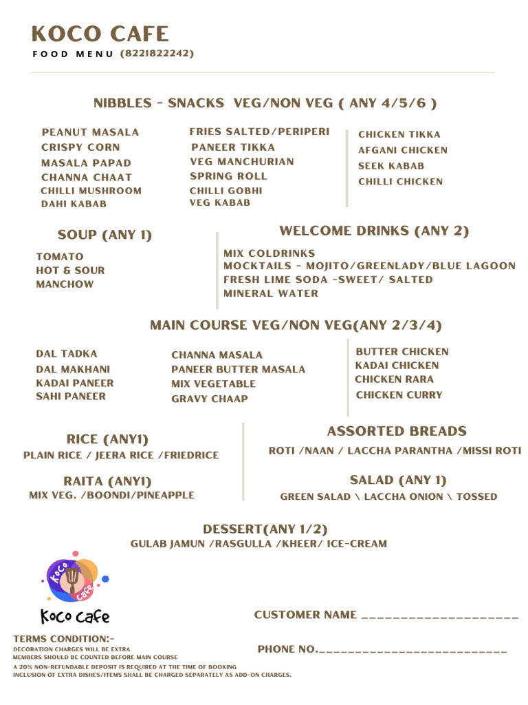 Koco Buffet Menu | PDF | Kebab | Food And Drink Preparation