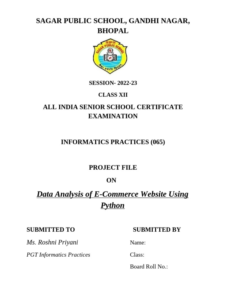 Sample Project Report | PDF | My Sql | Python (Programming Language)