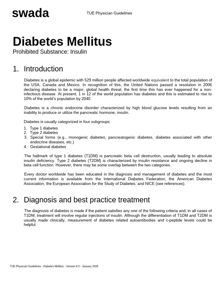 Diabetes Mellitus Management Guidelines | PDF | Diabetes | Glycated ...