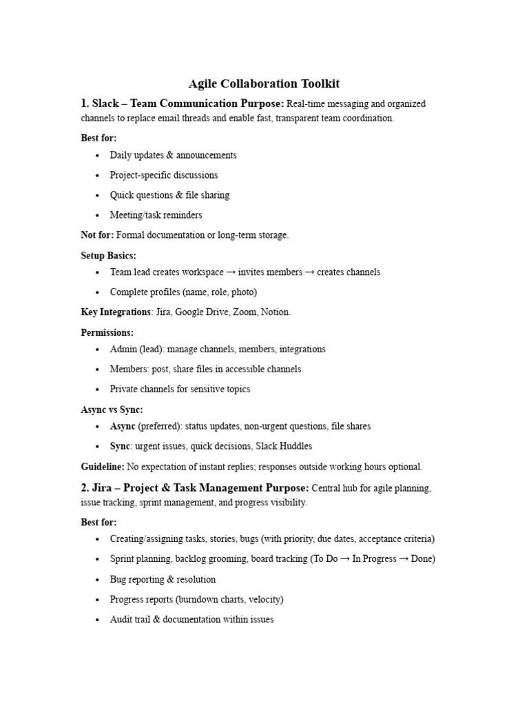 Agile Collaboration Toolkit Overview | PDF | Scrum (Software ...