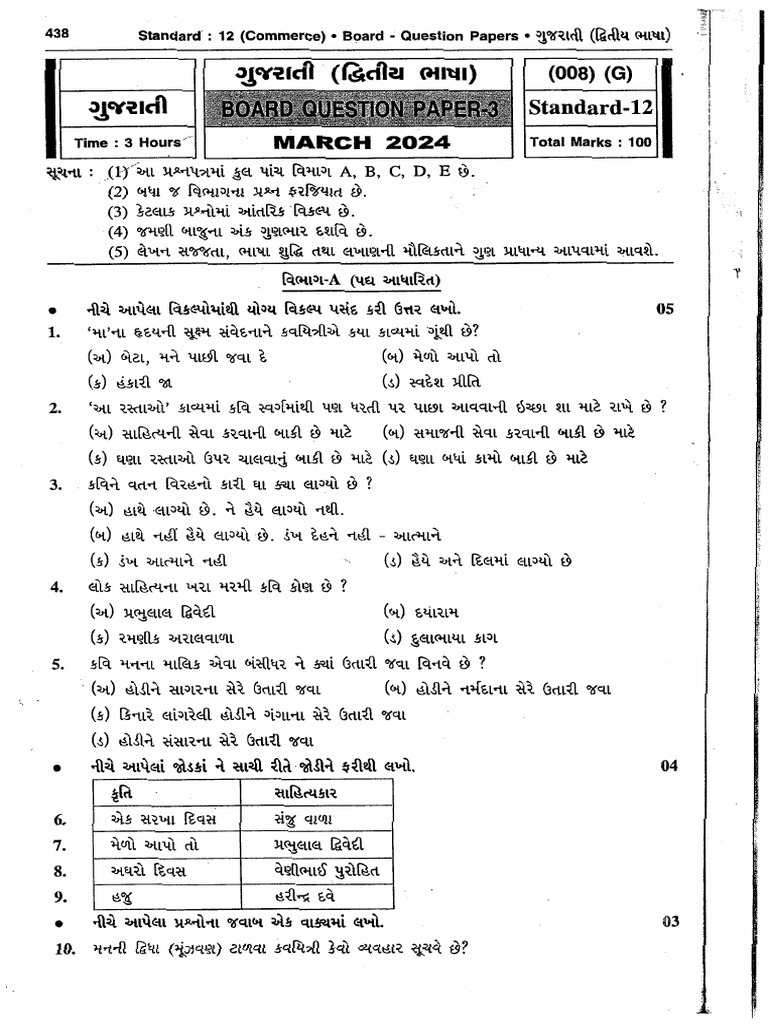 Gujarati Paper 3 | PDF