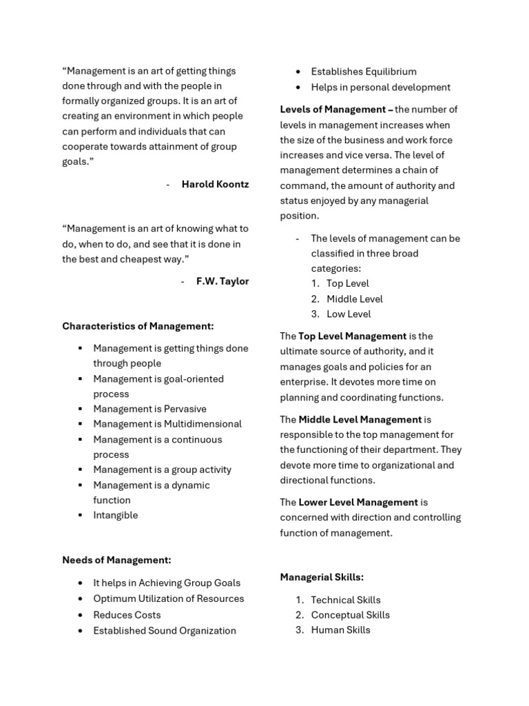 Key Concepts of Management Explained | PDF | Social Psychology | Business
