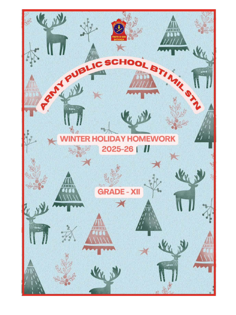 Class XII Winter Break Assignments | PDF