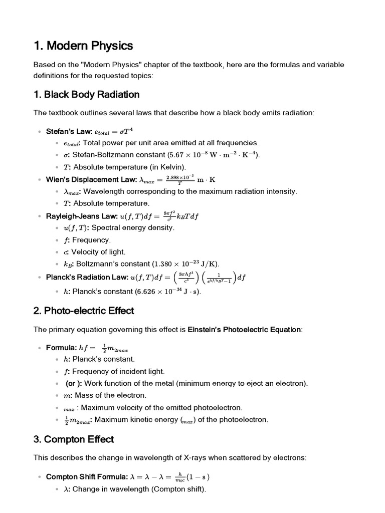 Phy Formulas | PDF | Electrical Resistivity And Conductivity ...