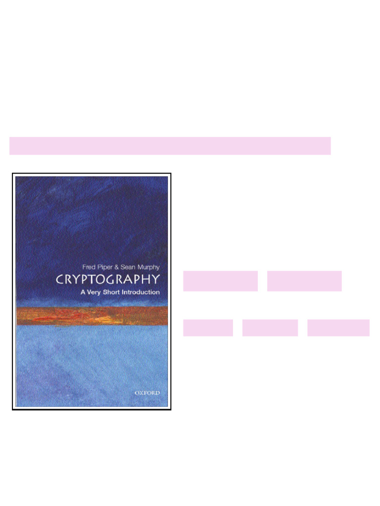 Cryptography A Very Short Introduction Fred Piper Sean Murphy ebook new ...