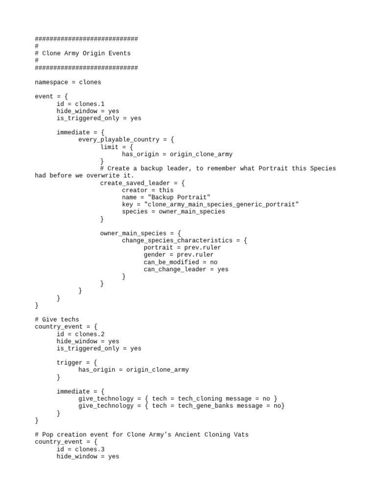 Clone Army Events | PDF | Computer Programming