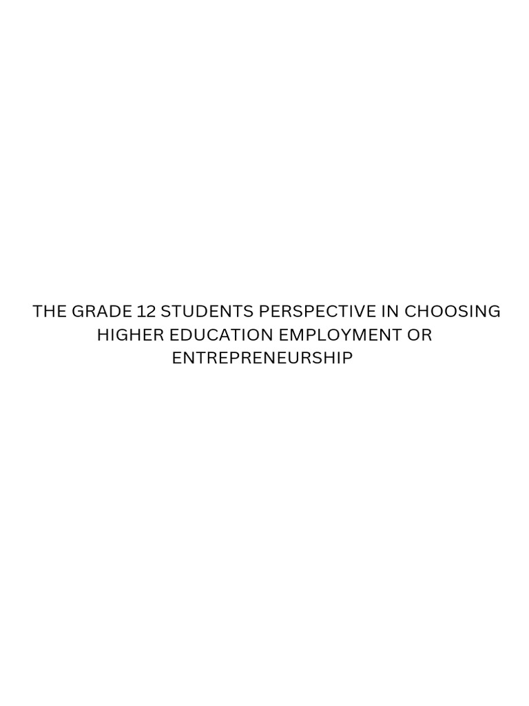 Grade 12 Career Path Choices Explained | PDF | Entrepreneurship ...