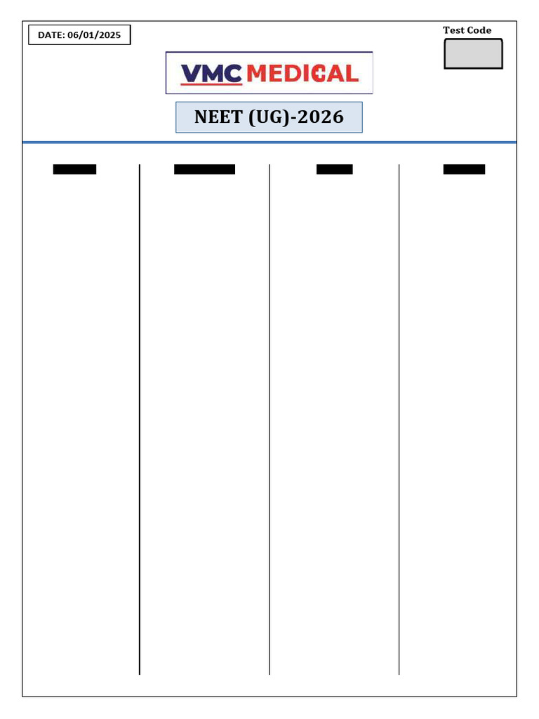 Questions de test NEET 2026 | PDF