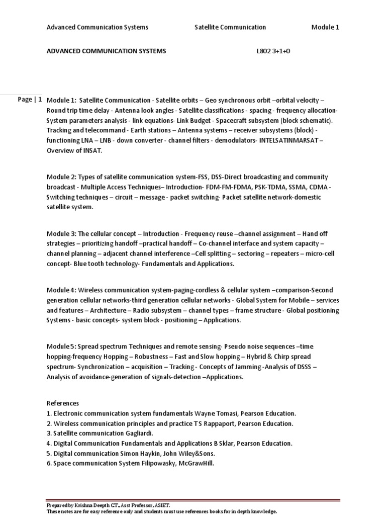 ACS Module 1 | PDF | Satellite | Orbit