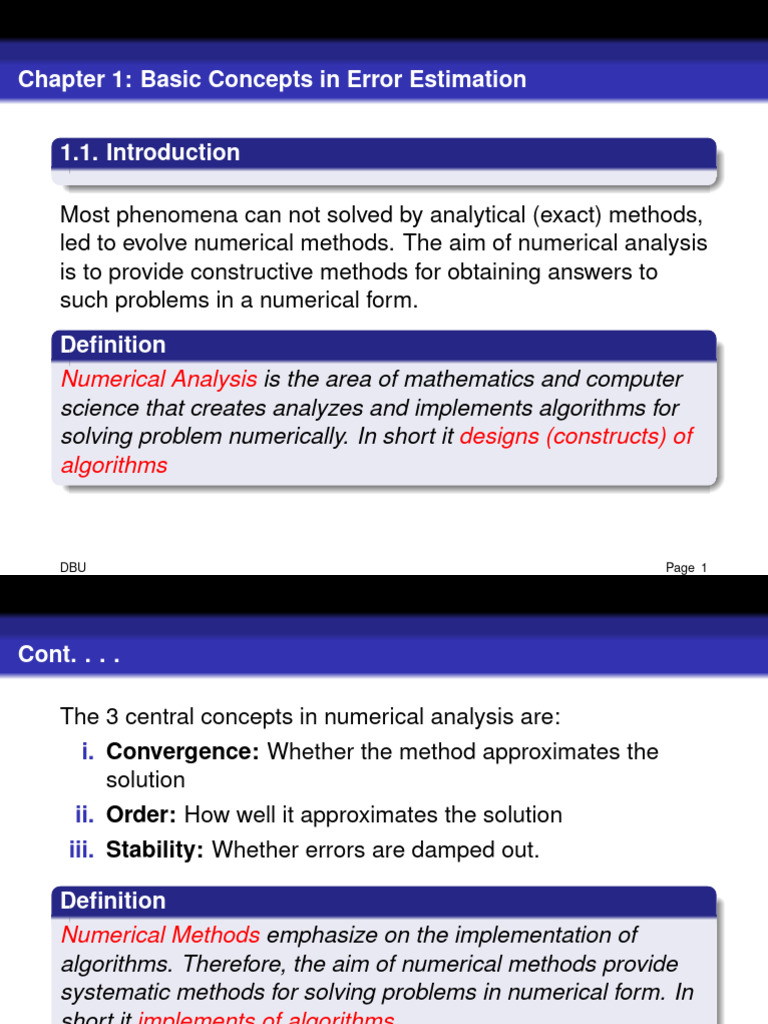Error Estimation in Numerical Analysis | PDF | Numerical Analysis ...