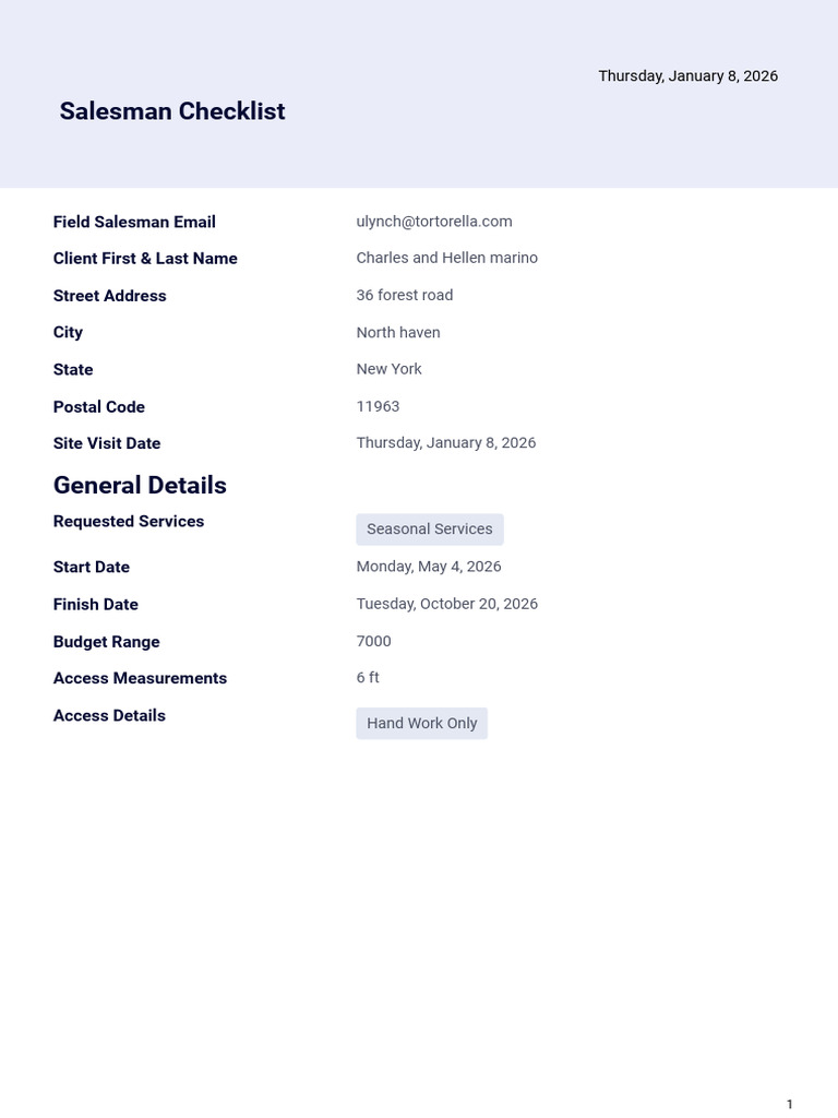 Salesman Checklist for Pool and Spa Services | PDF