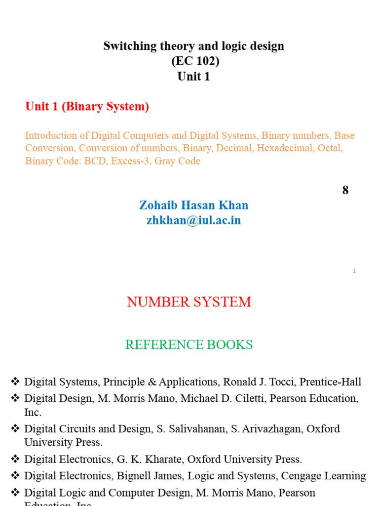 Ec102 Unit 1 Ppt | PDF | Binary Coded Decimal | Decimal