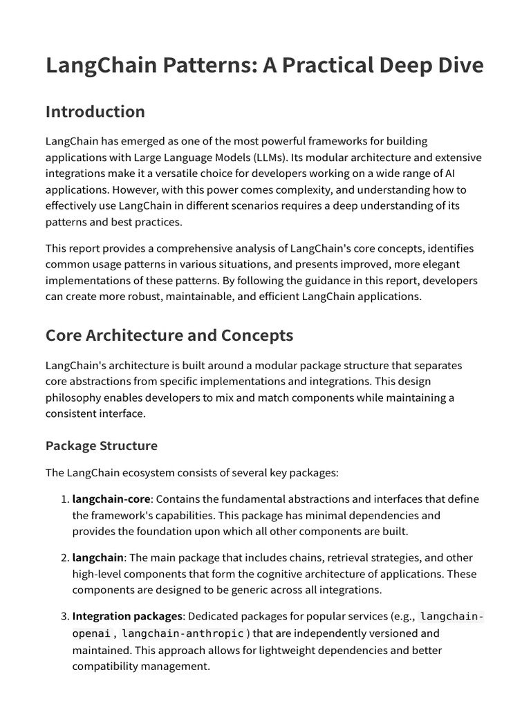LangChain Patterns Deep Dive Guide | PDF | Databases | Information ...