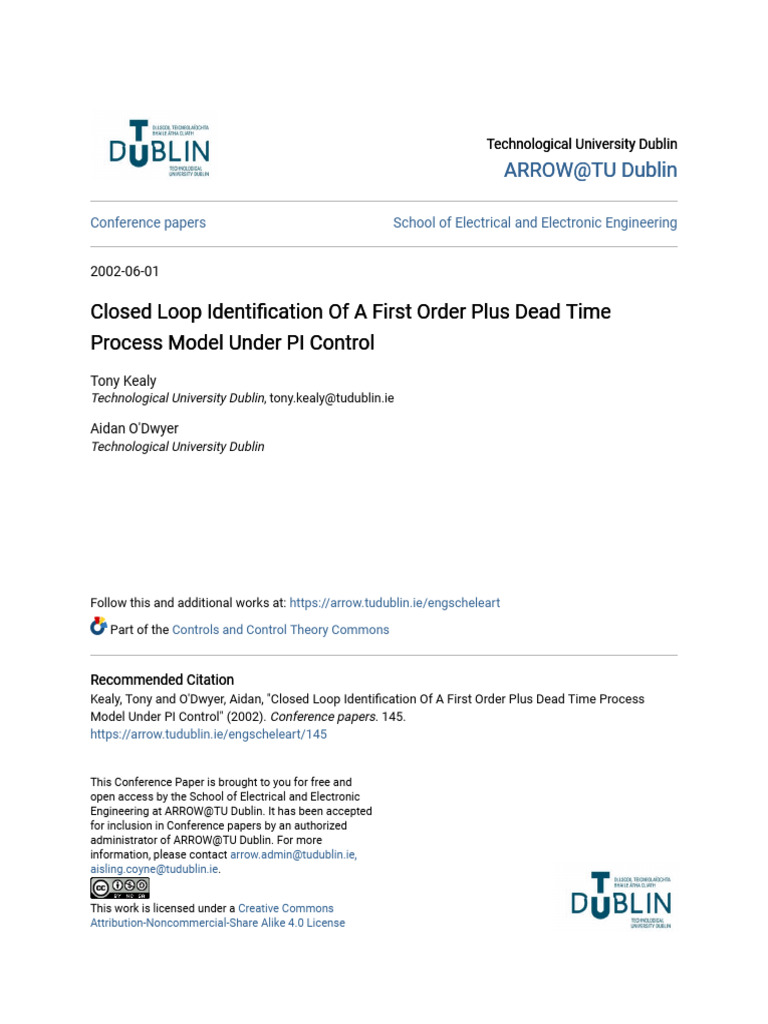 Closed Loop Identification of a First Order Plus Dead Time 199awrojvc ...