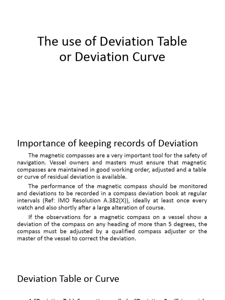 Magnetic Compass Deviation Guide | PDF