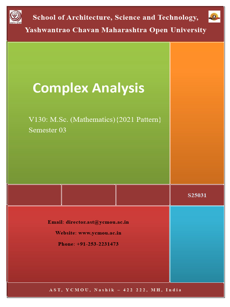 Complex Analysis Course Material | PDF | Function (Mathematics) | Power ...