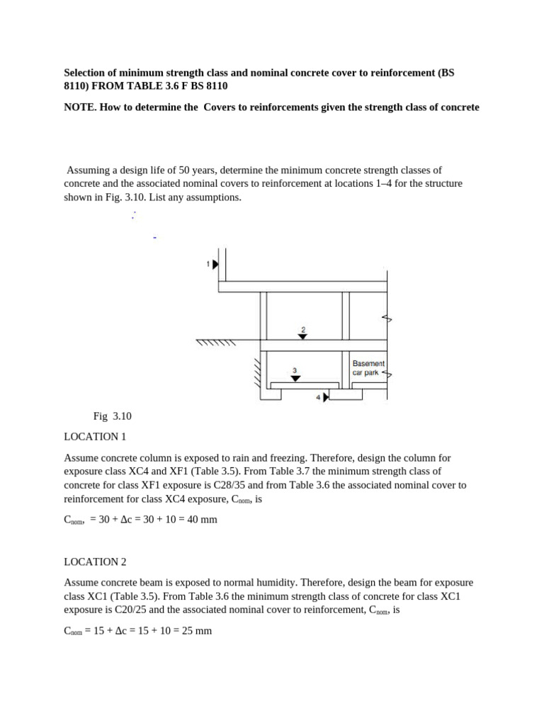 Selection of Minimum Strength Class and Nominal Concrete Cover to ...