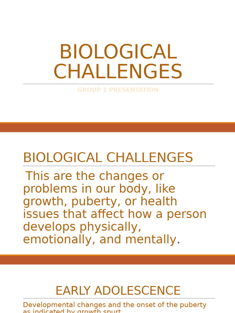 Biological Challenges in Adolescence | PDF