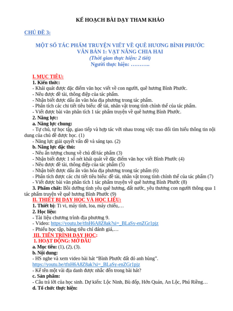 CHỦ ĐỀ 3 - VB1 | PDF