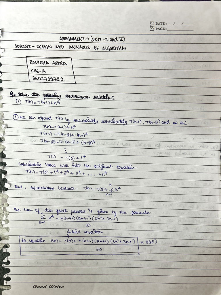 Daa assignment | PDF