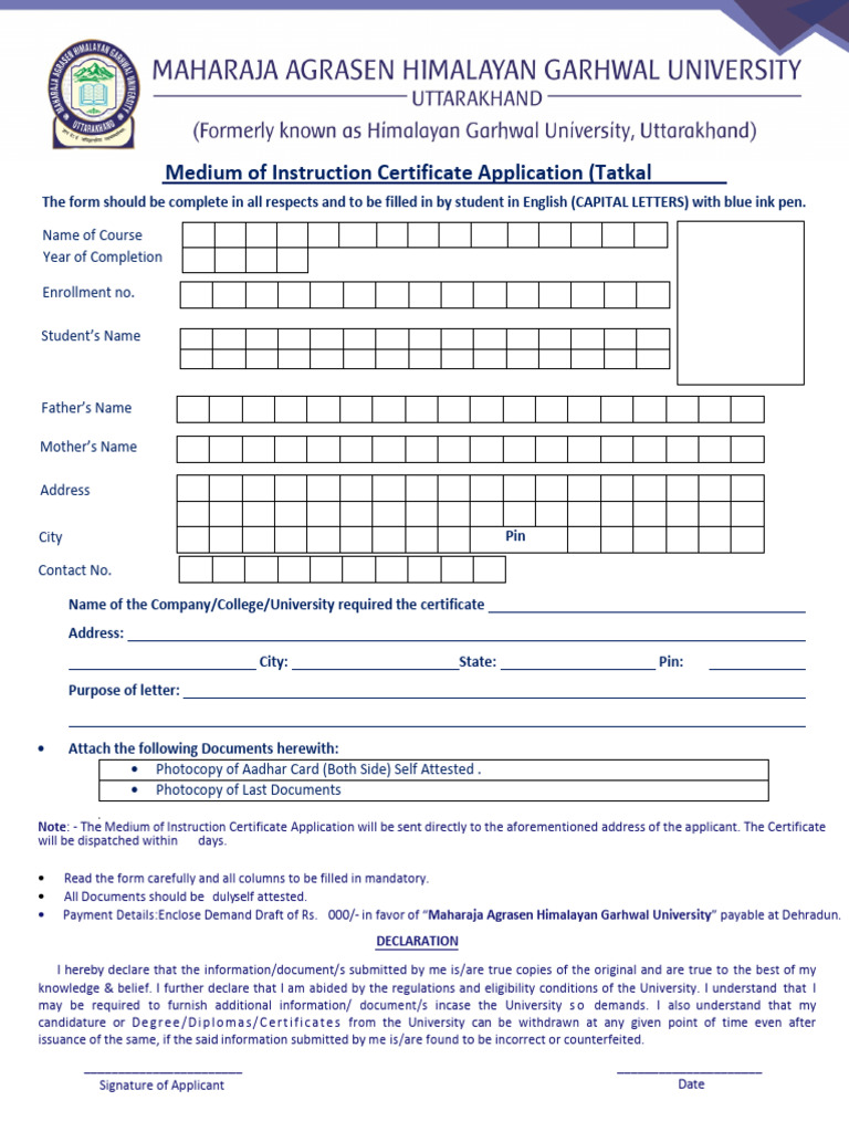 7 Tatkal Application Form MediumInstruction | PDF