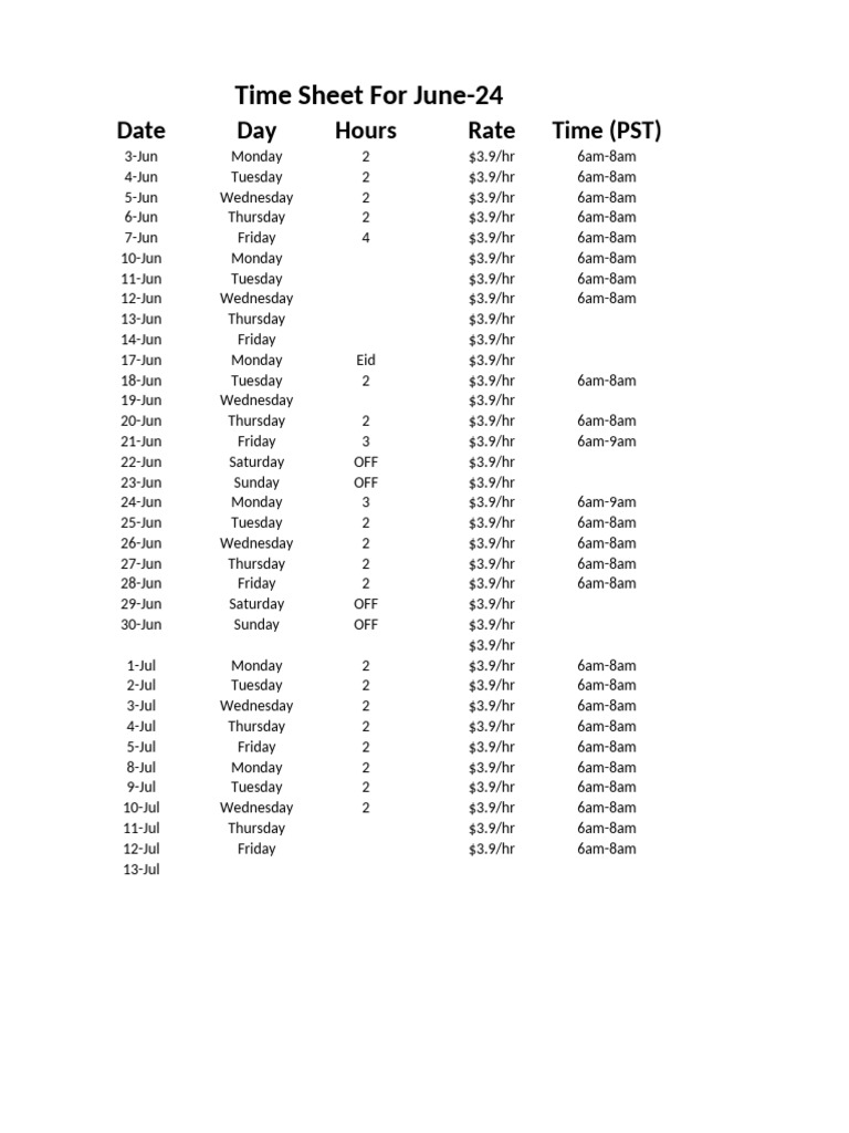 New Time Sheet | PDF