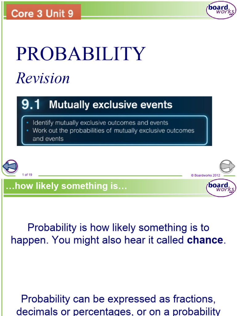 Yr 8 Probability-Revision PPT | PDF | Probability | Probability Theory
