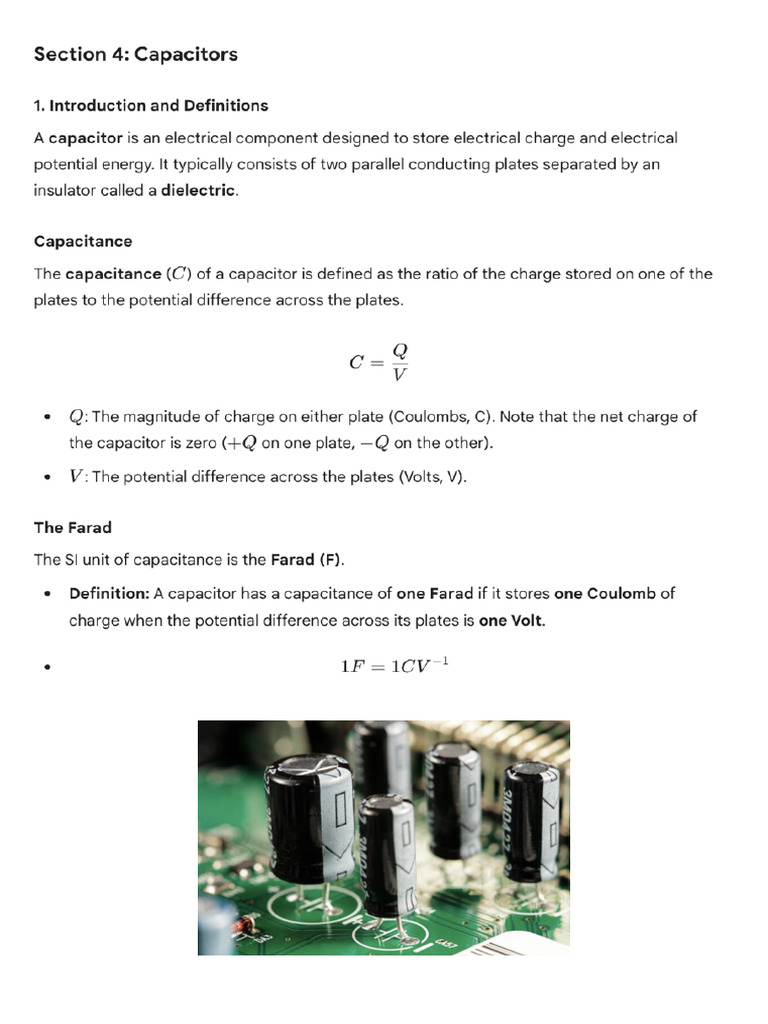 Capacitor Notes | PDF