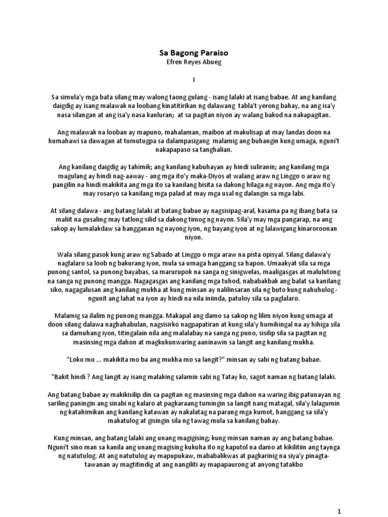 Sa Bagong Paraiso | PDF