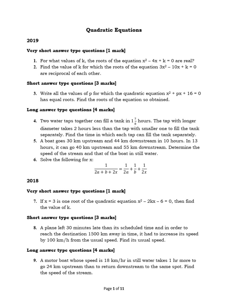 Quadratic Equations (1) | PDF | Numbers | Quadratic Equation