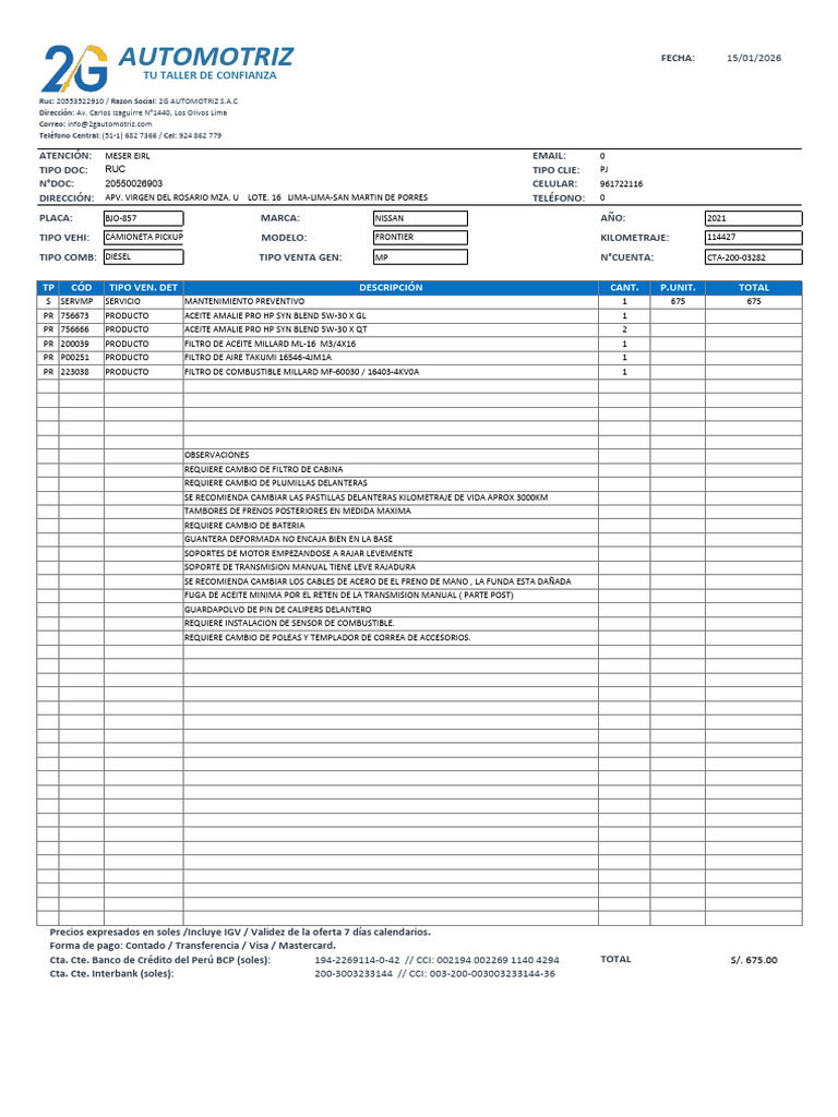 Nissan Frontier Bjo-857 15-01-26 (2) | PDF | Tecnología de vehículos | Coche
