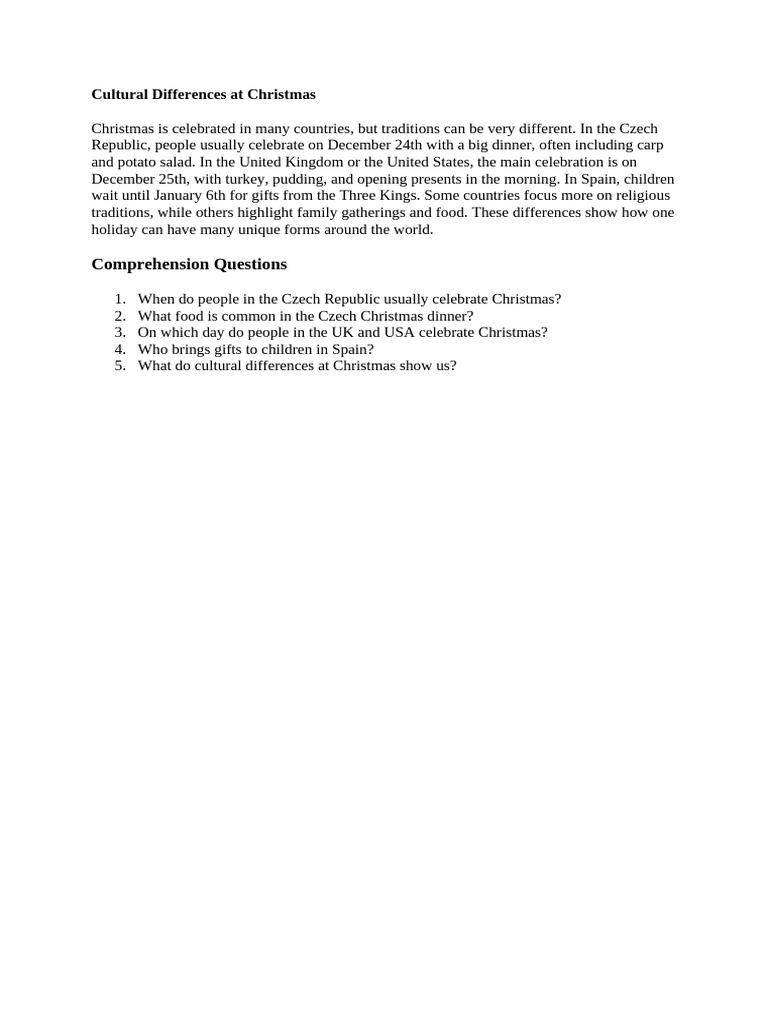 Global Christmas Traditions Explained | PDF | Hanukkah | Observances