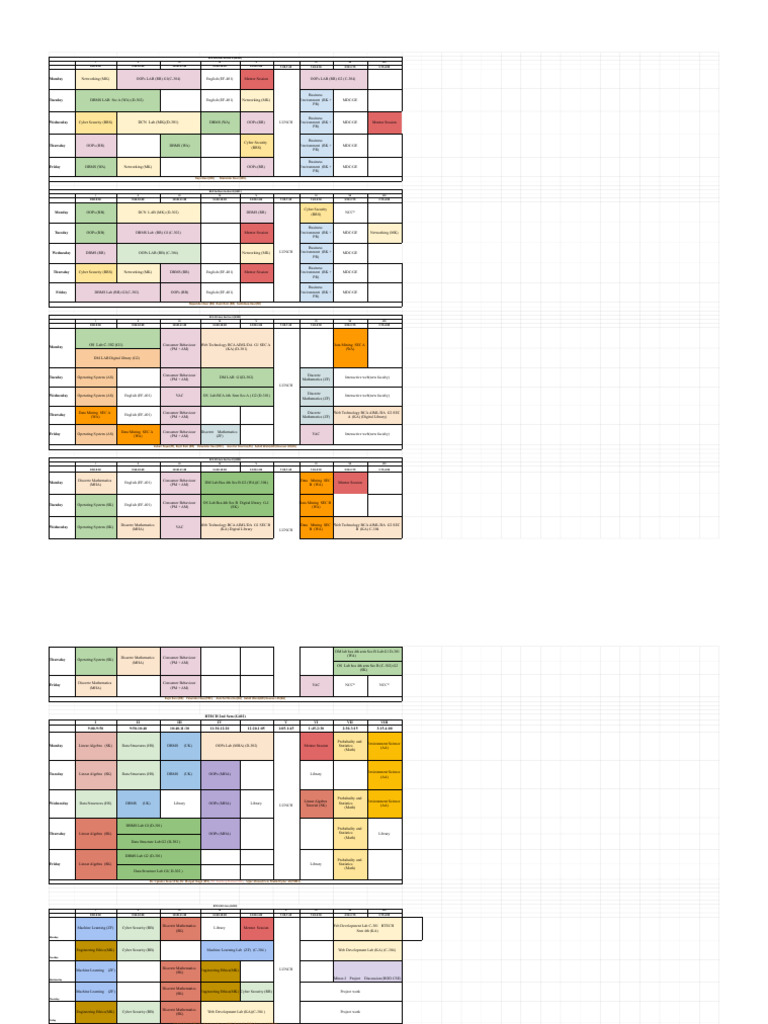 Timetable Jan-Jun (2026) - Class Wise | PDF | Mathematics | Computing