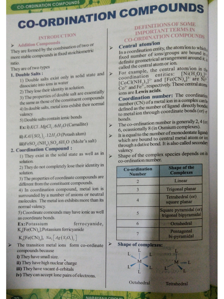 Co Ordination Compounds | PDF